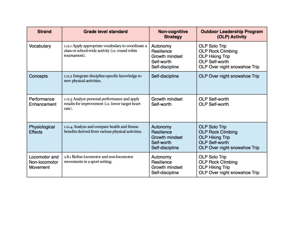 Standards Matrix | The Development of Non-Cognitive Skills within an ...